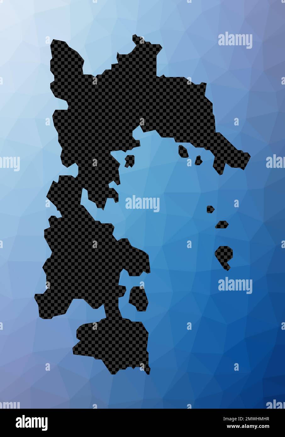 Patmos geometric map. Stencil shape of Patmos in low poly style. Neat ...