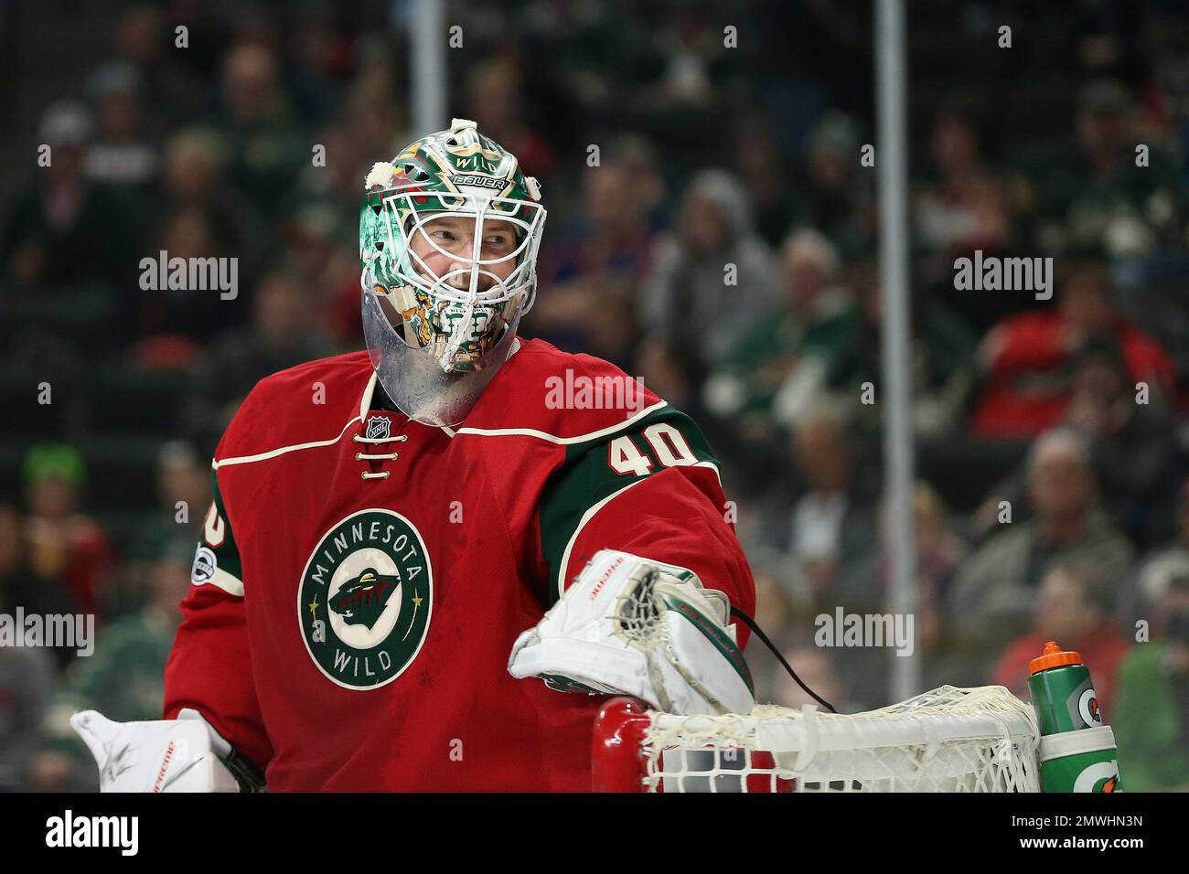 Minnesota Wild's goalie Devan Dubnyk (40) in the first period of an NHL ...