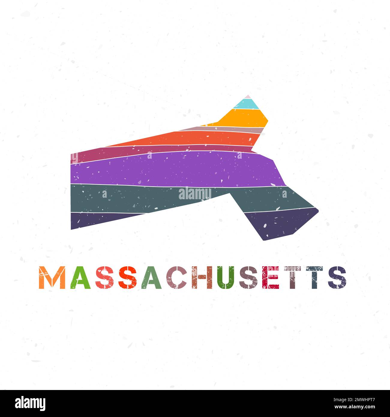 Massachusetts map design. Shape of the us state with beautiful ...