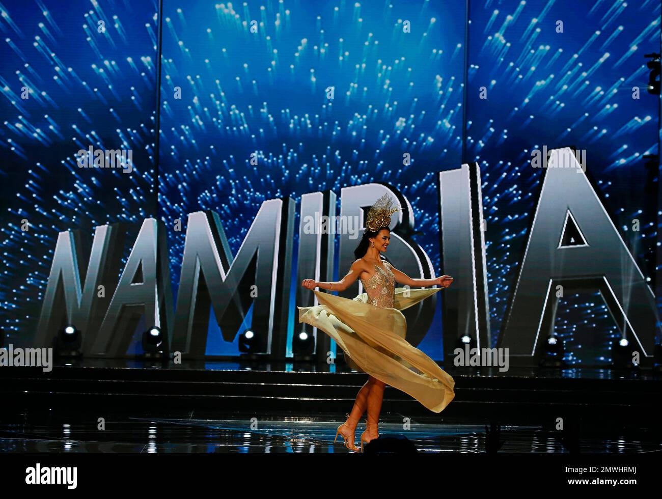 Miss Universe contestant Lizelle Esterhuizen of Namibia parades in ...