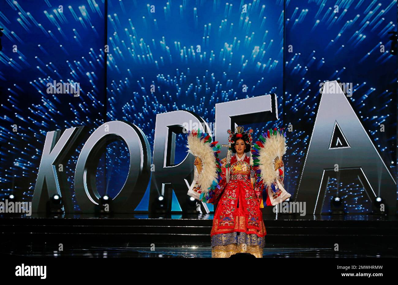 Miss Universe contestant Jenny Kim of South Korea parades in costume ...