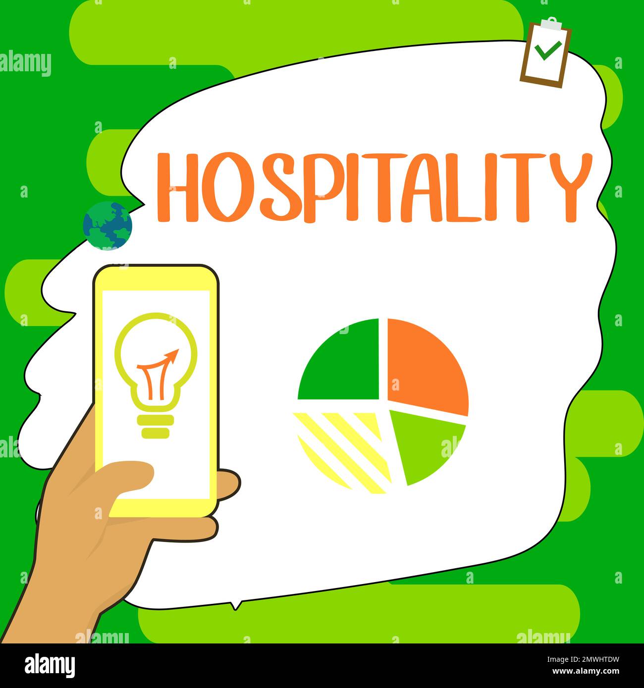 Hand writing sign Hospitality. Business idea the friendly and generous ...