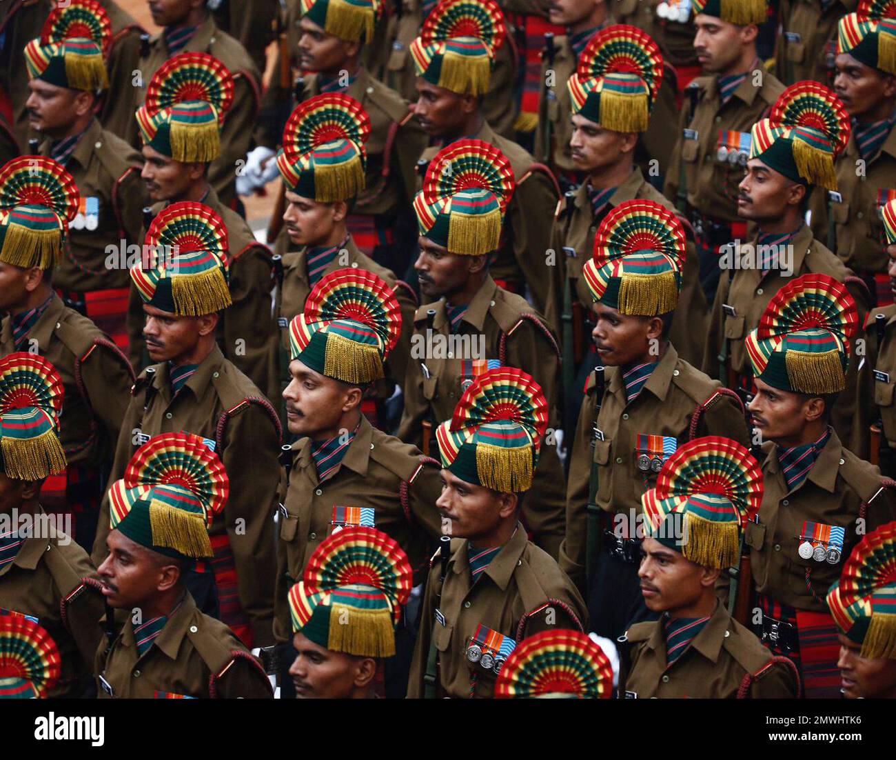 Indian soldiers march during the Republic Day parade in New Delhi ...