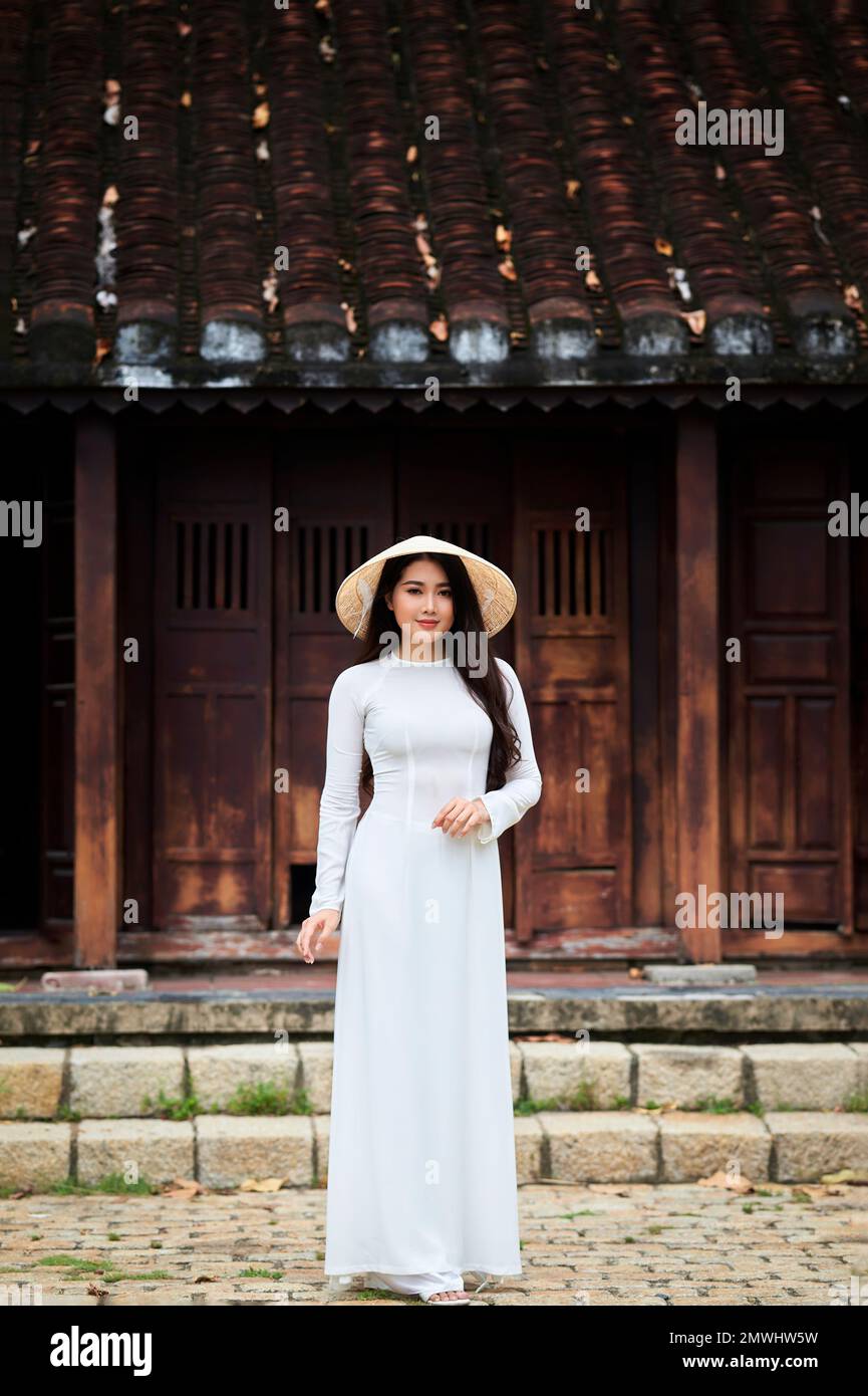 Ho Chi Minh city, Viet Nam: Ao Dai is traditional dress of vietnam, beautiful vietnamese woman ...