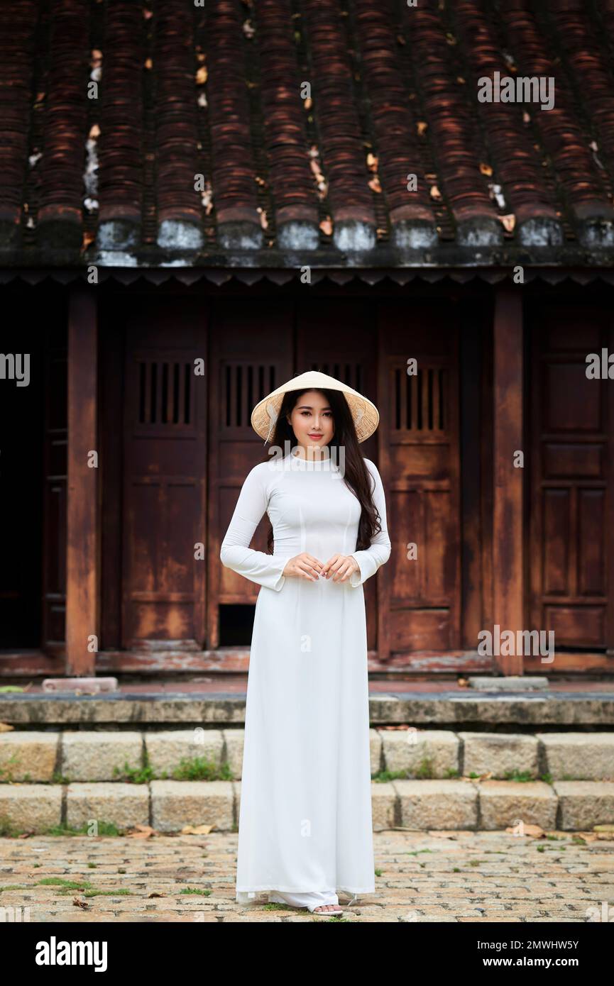 Ho Chi Minh city, Viet Nam: Ao Dai is traditional dress of vietnam, beautiful vietnamese woman ...
