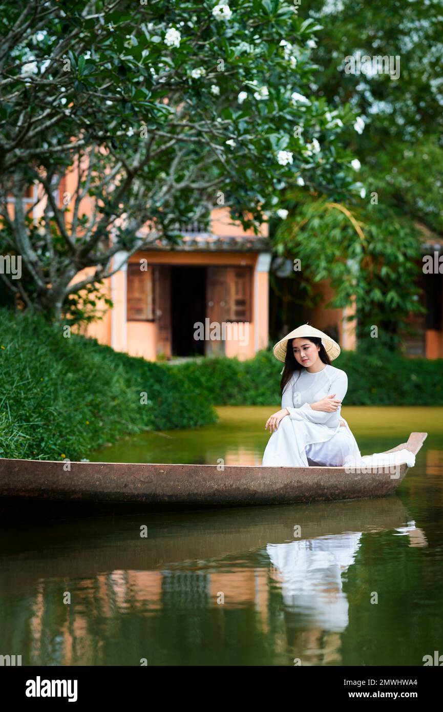 Ho Chi Minh city, Viet Nam: Ao Dai is traditional dress of vietnam, beautiful vietnamese woman ...