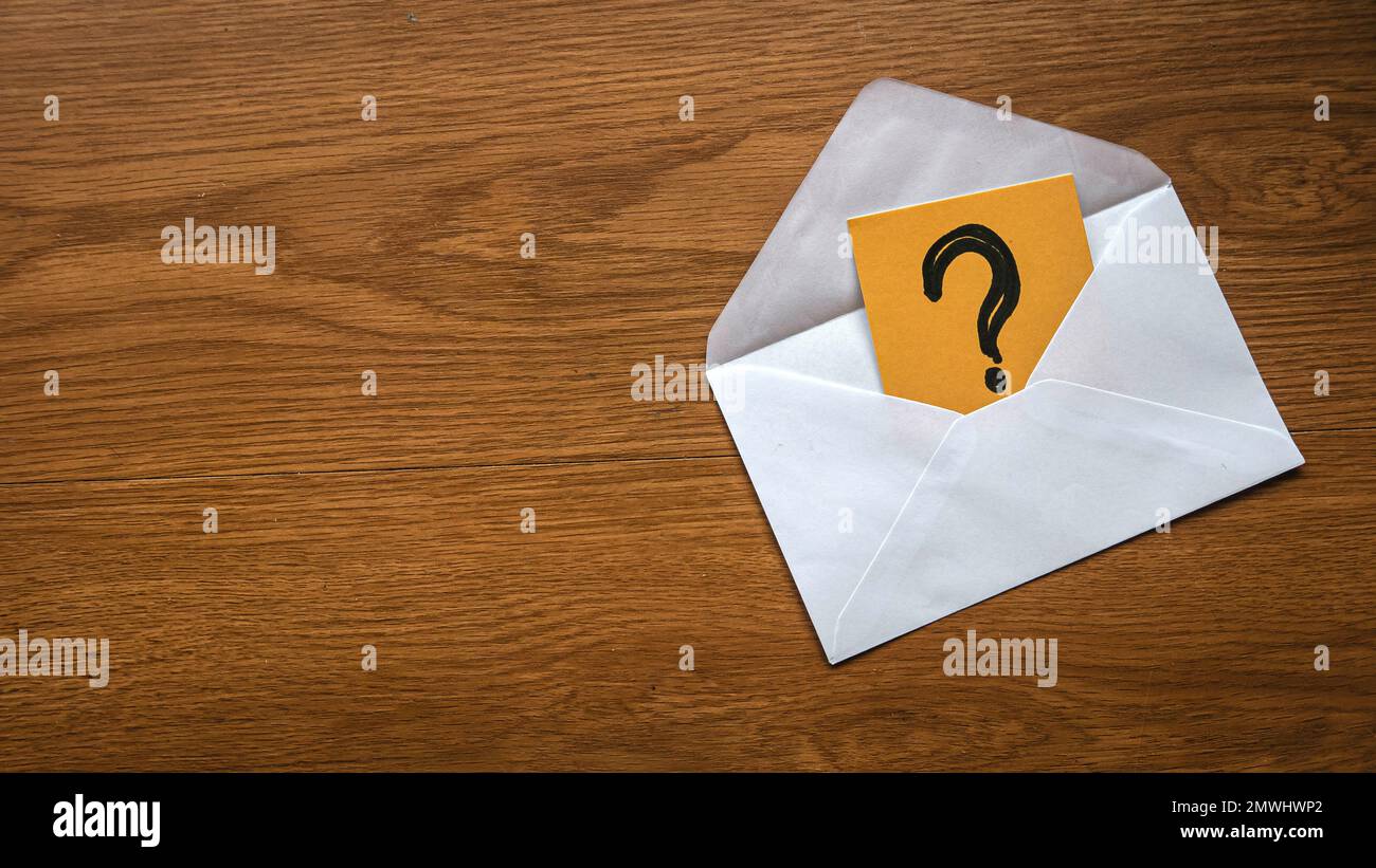 Question mark envelope hi-res stock photography and images - Alamy