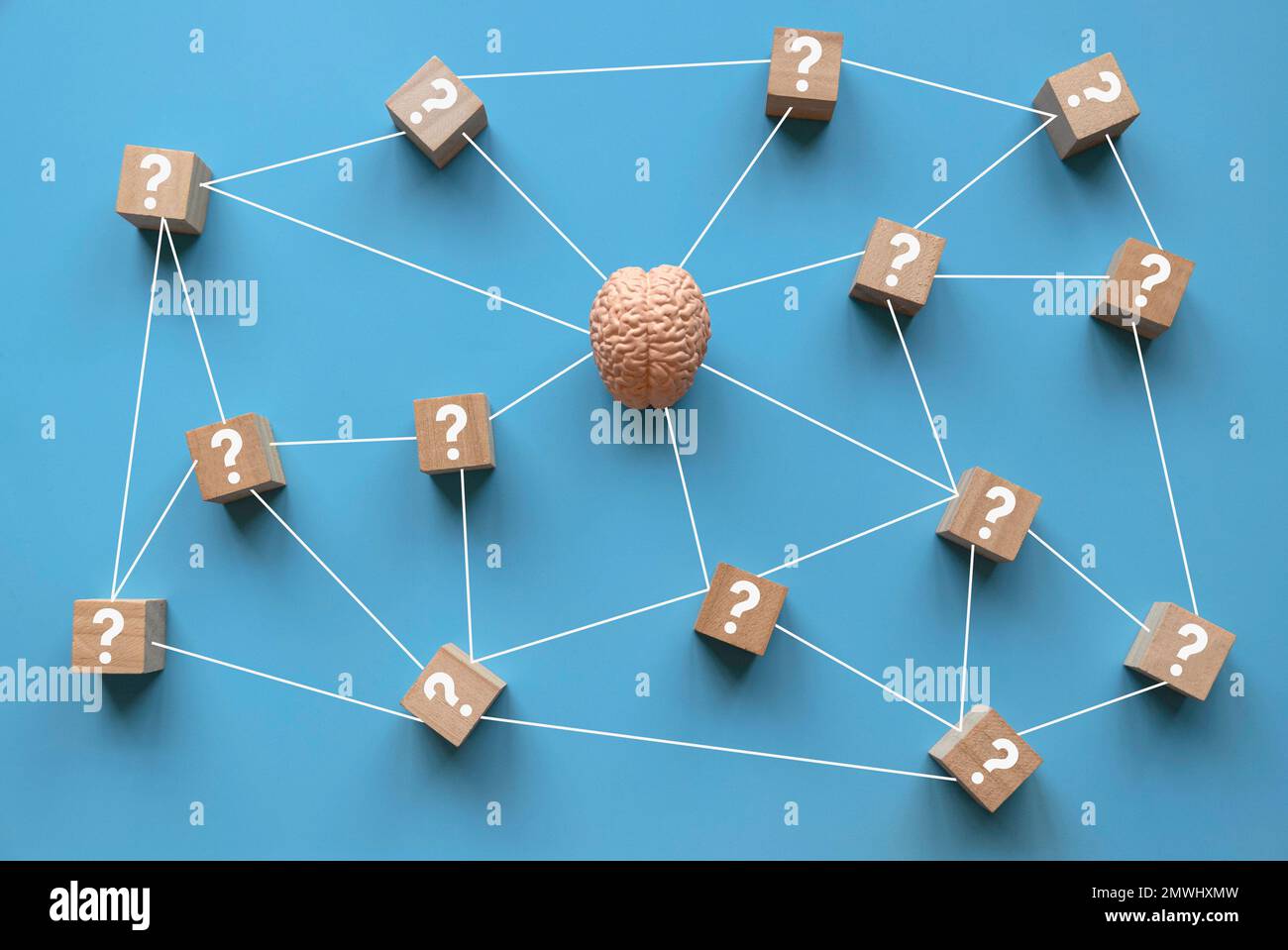 Concept of problems, solutions, doubts, mind and mental activity.Brain ...
