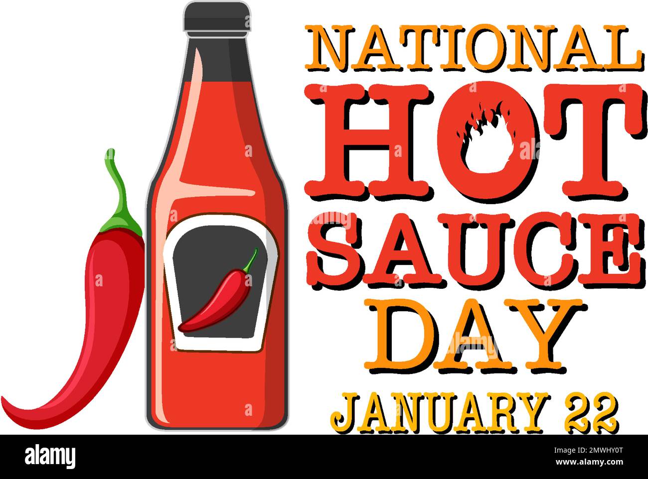 National hot sauce day banner illustration Stock Vector Image & Art - Alamy