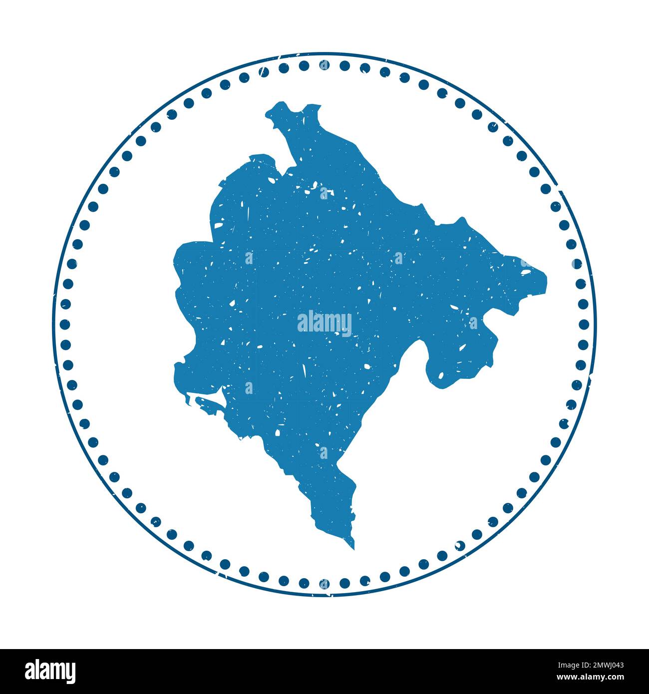 Montenegro sticker. Travel rubber stamp with map of country, vector ...