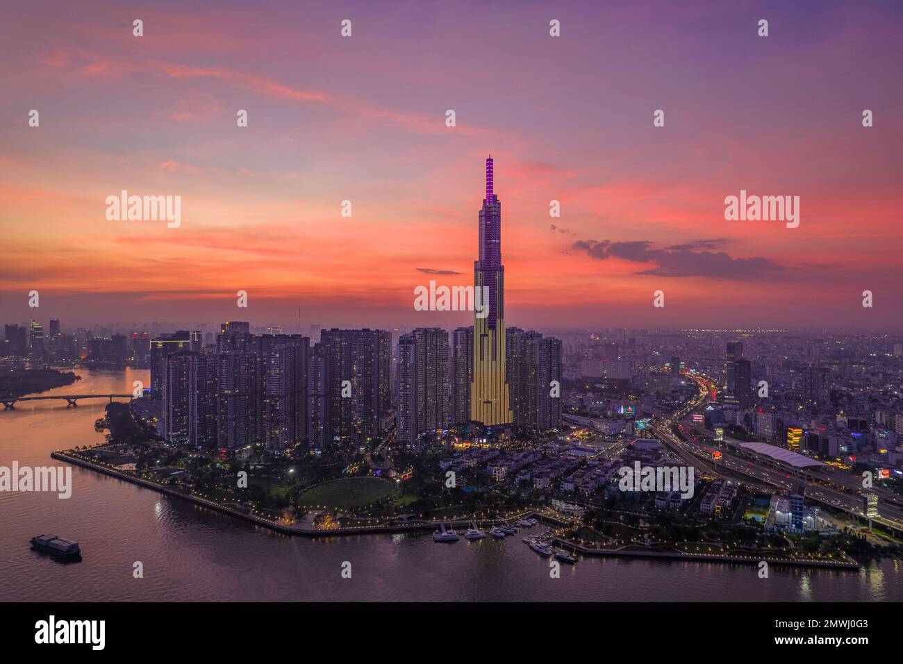 January 14, 2023: panoramic view of Landmark residential area, where 81 ...