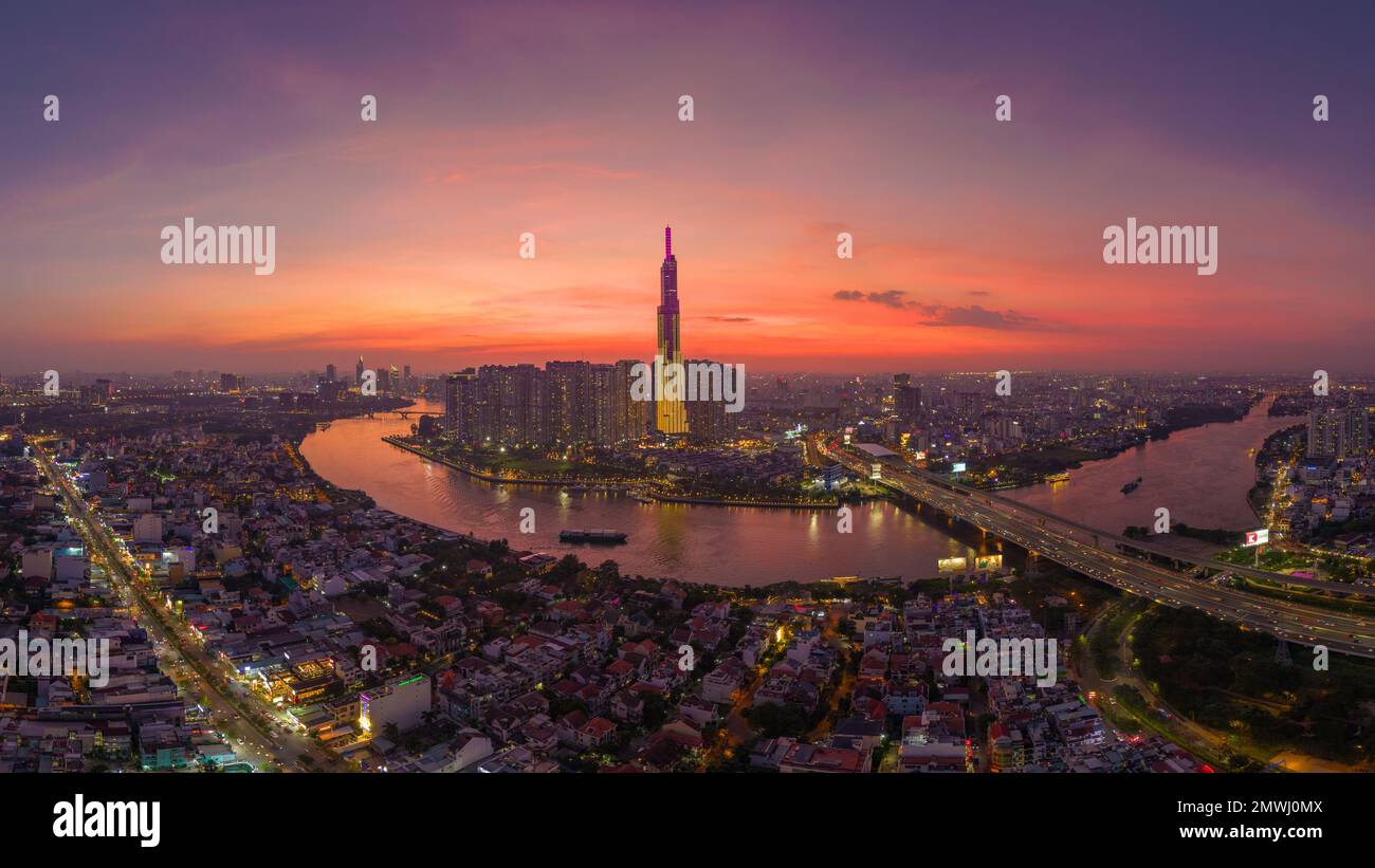 January 14, 2023: panoramic view of Landmark residential area, where 81 ...