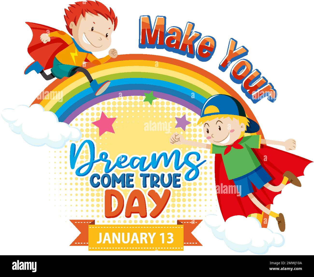Make Your Dreams Come True Banner Design illustration Stock Vector ...