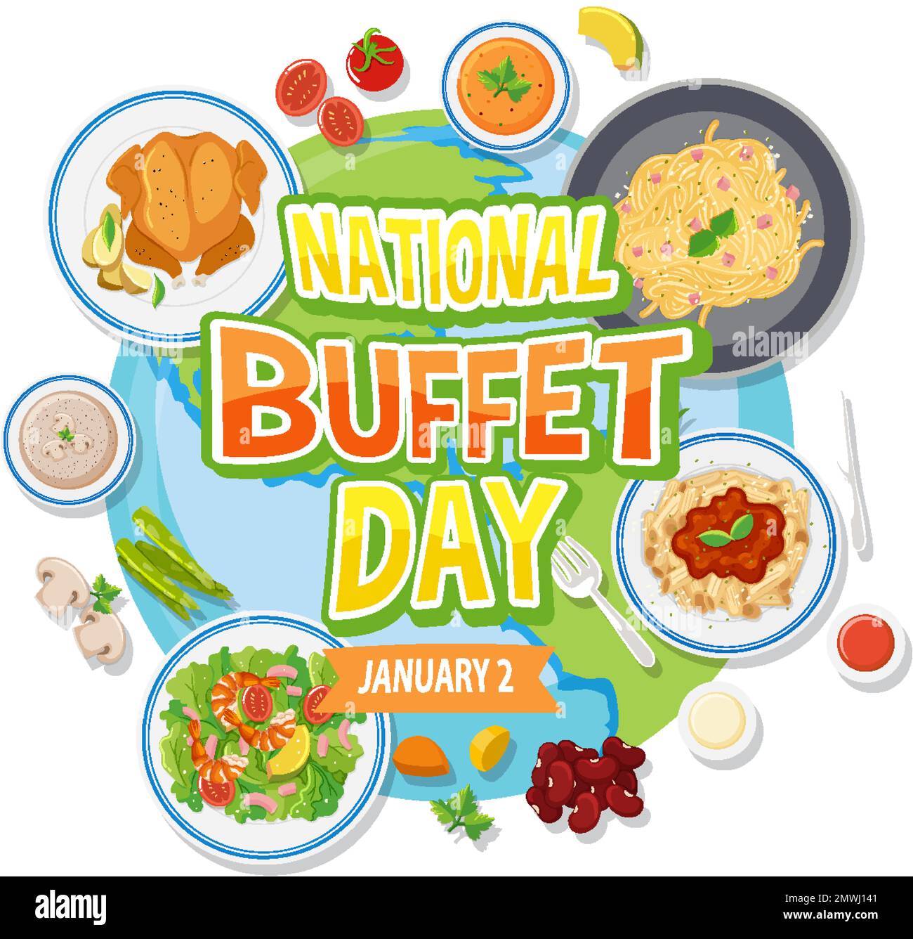 National Buffet Day Banner Design illustration Stock Vector Image & Art ...