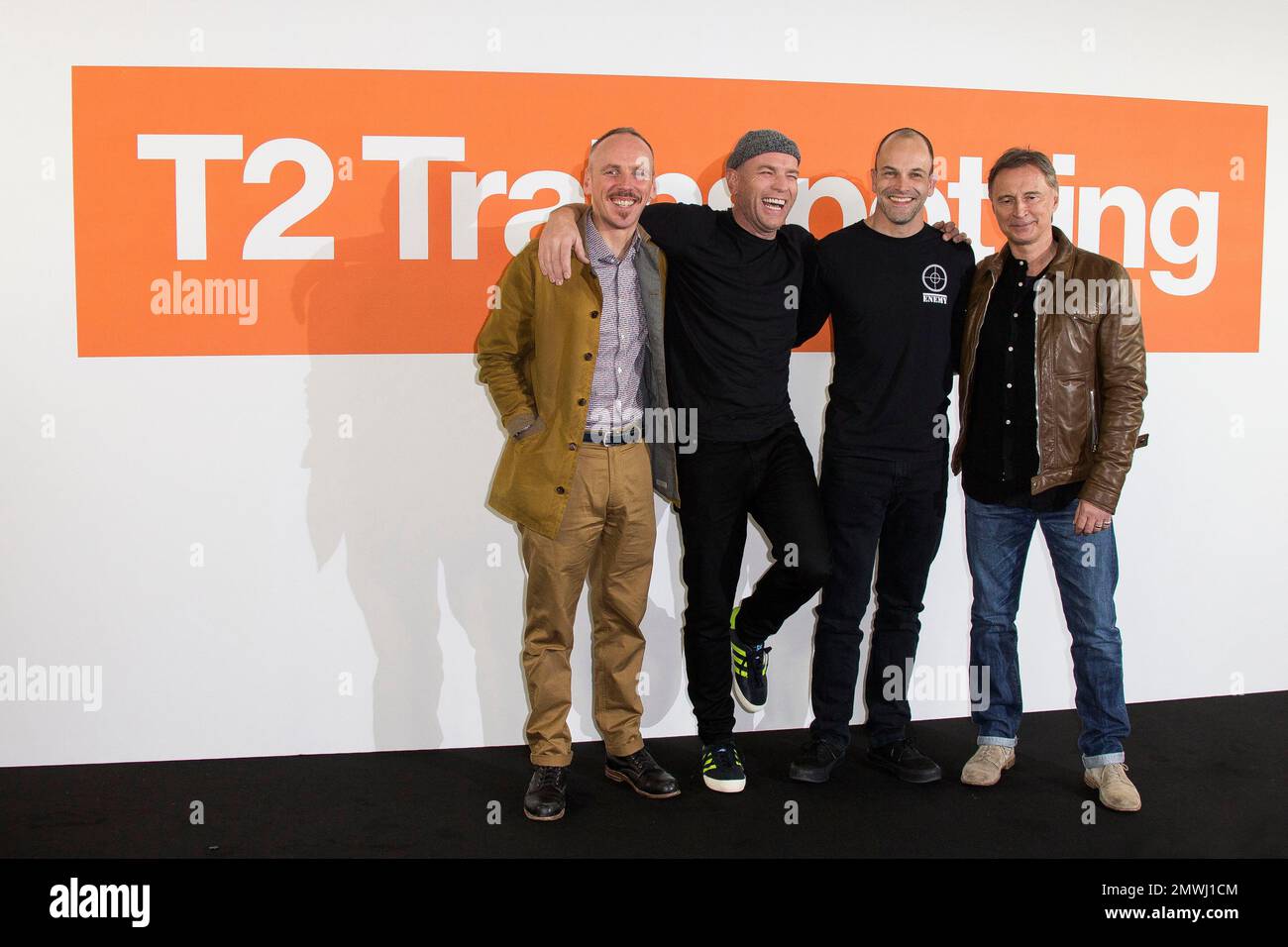 Actors Ewen Bremner, from left, Ewan McGregor, Jonny Lee Miller and ...