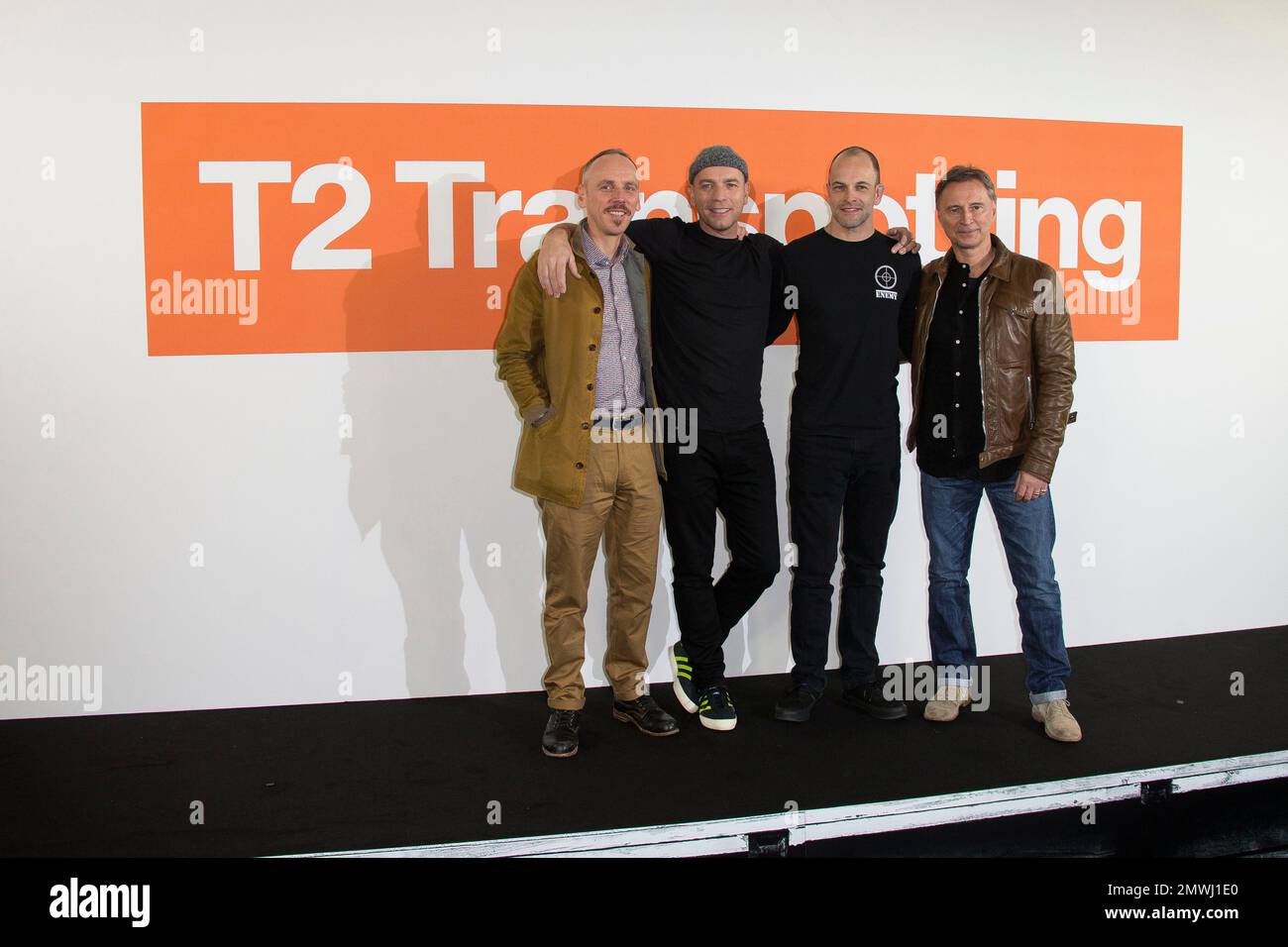 Actors Ewen Bremner, from left, Ewan McGregor, Jonny Lee Miller and ...