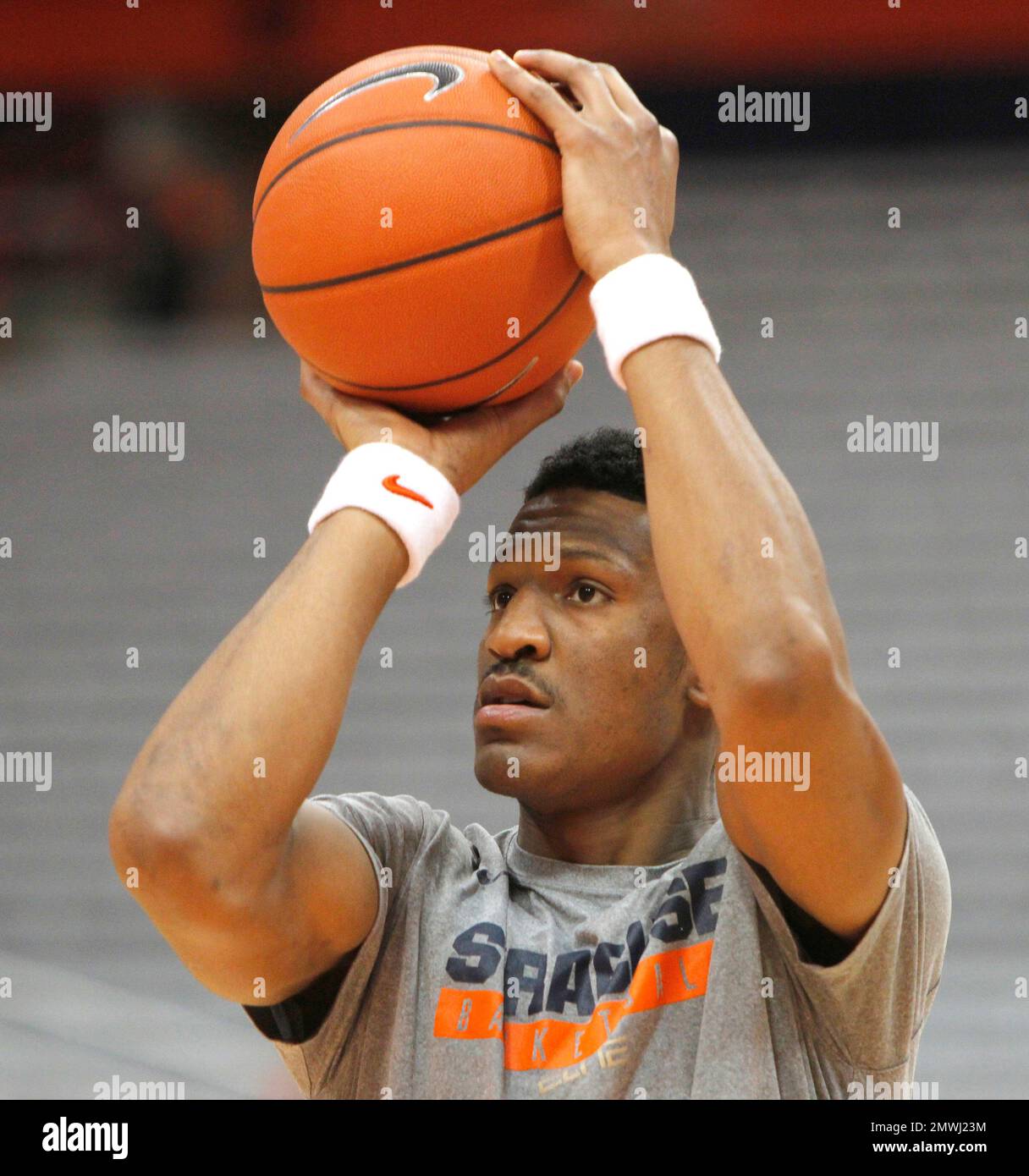 Syracuse's Andrew White III shoots before an NCAA college basketball ...