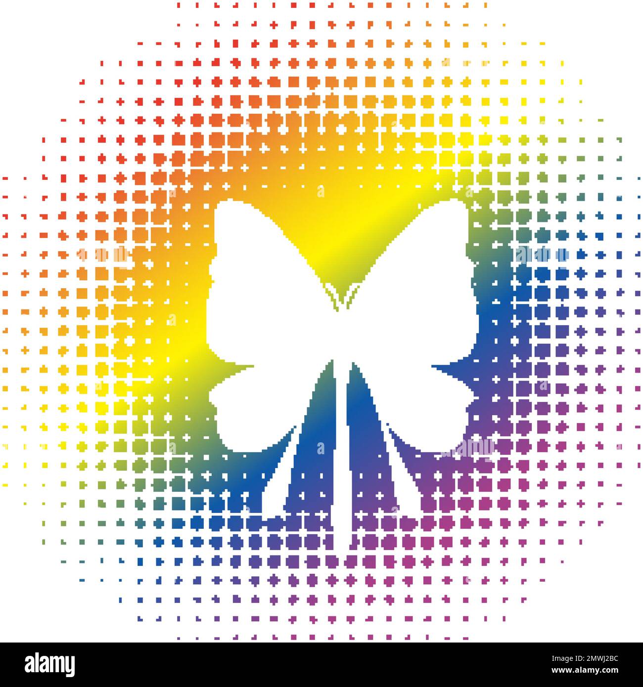 Dotted rainbow butterfly icon illustration Stock Vector Image & Art - Alamy