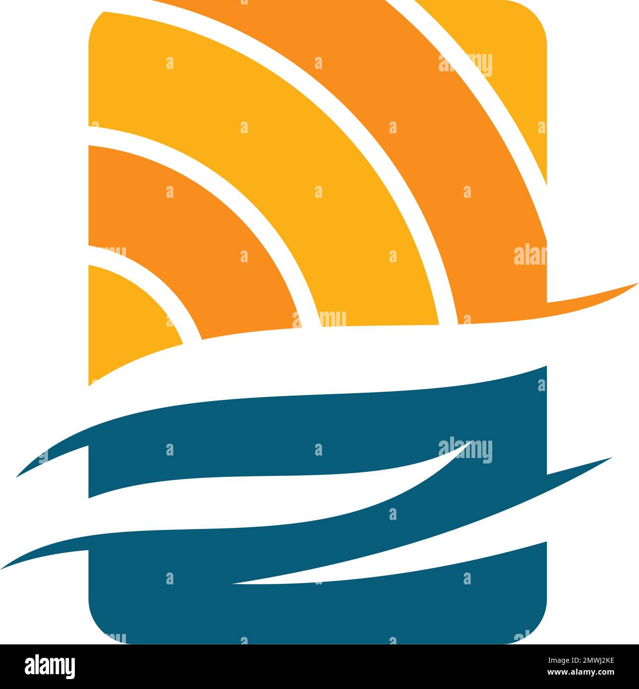 sea wave water logo template Icon Illustration Brand Identity.Isolated ...