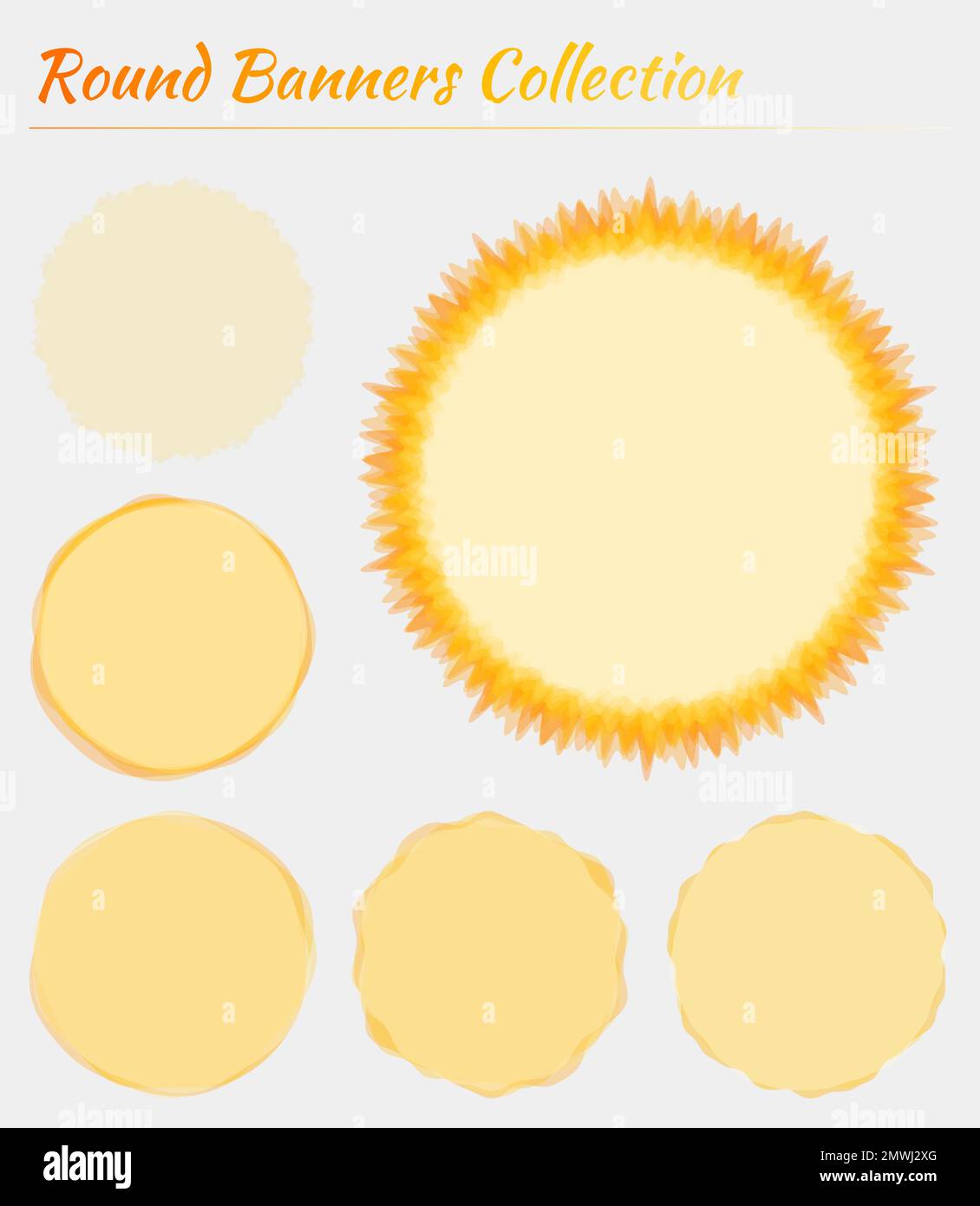 Round badges collection. Circular backgrounds in amber colors ...