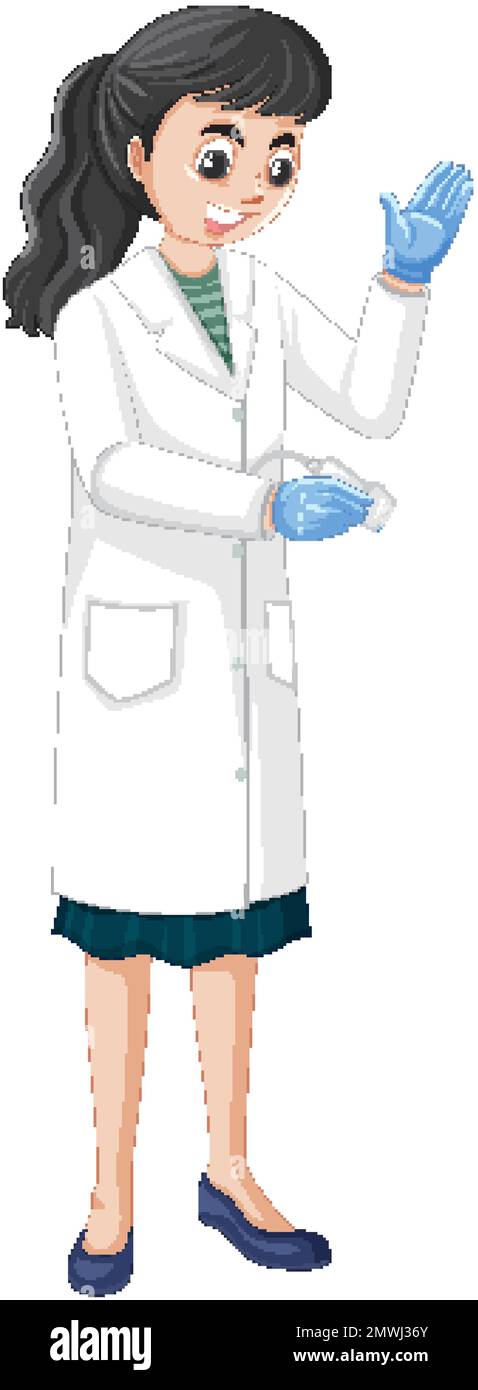 A female doctor standing with explain pose illustration Stock Vector ...