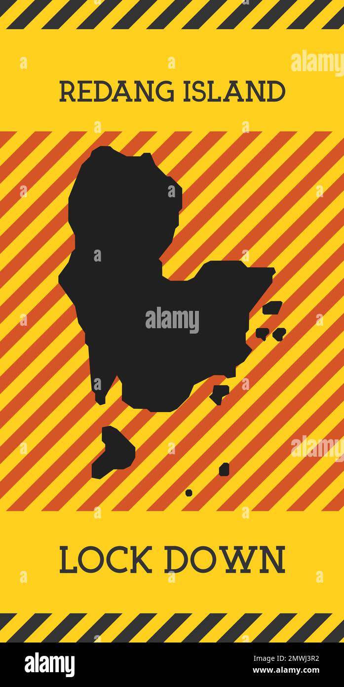 Redang Island Lock Down Sign. Yellow island pandemic danger icon ...