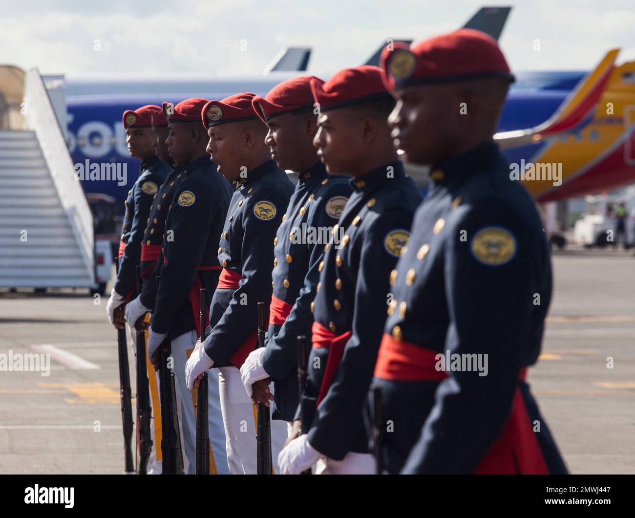 A member of the Honor Guard yawns after repeatedly standing in ...