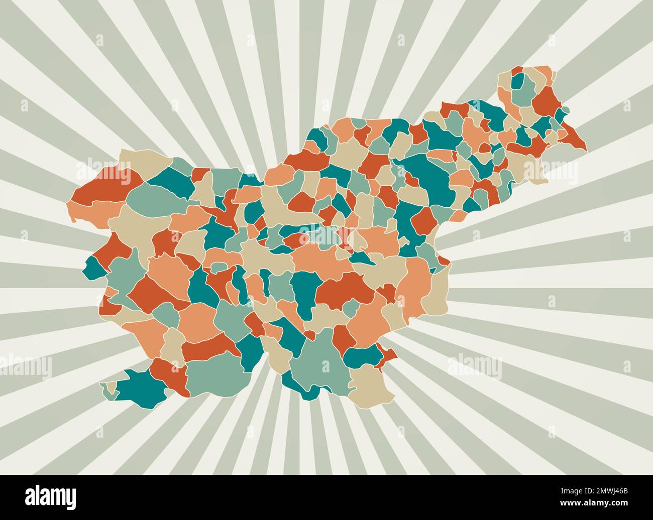 Slovenia map. Poster with map of the country in retro color palette ...