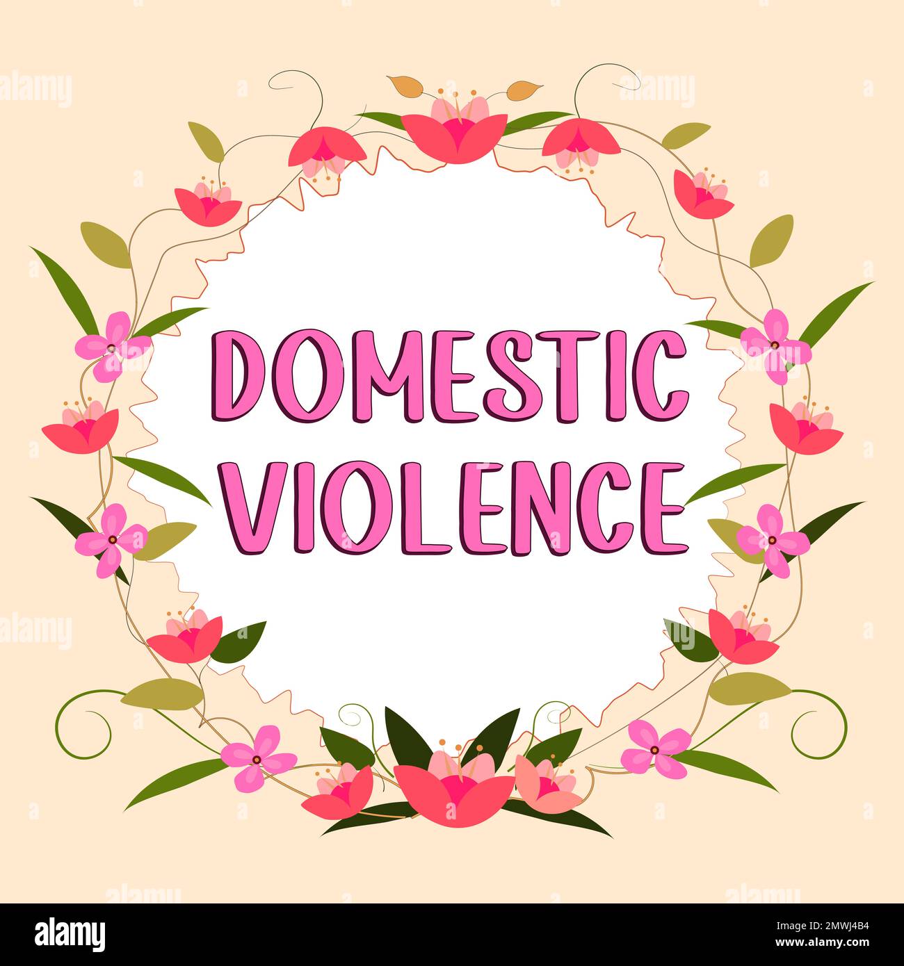 Text caption presenting Domestic Violence. Word Written on violent or ...