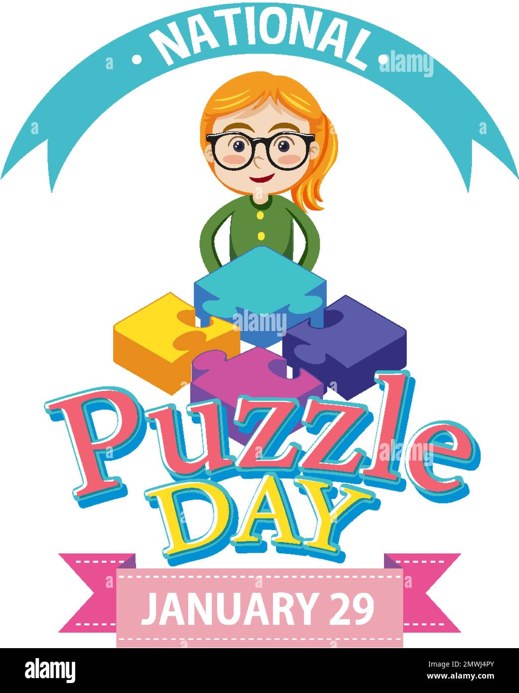 National Puzzle Day Banner Design illustration Stock Vector Image & Art ...