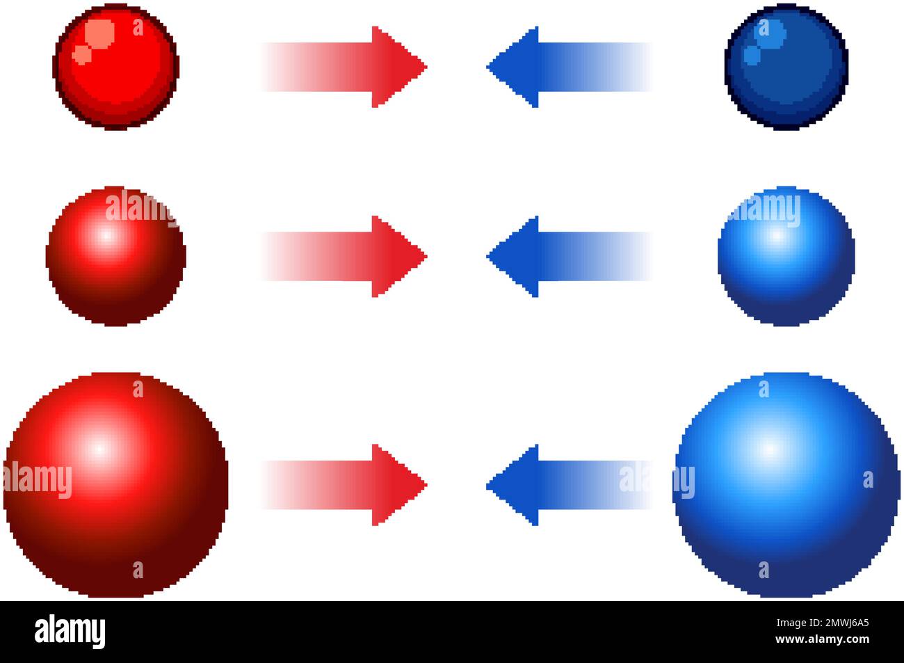 Molecules attract each other vector illustration Stock Vector Image ...