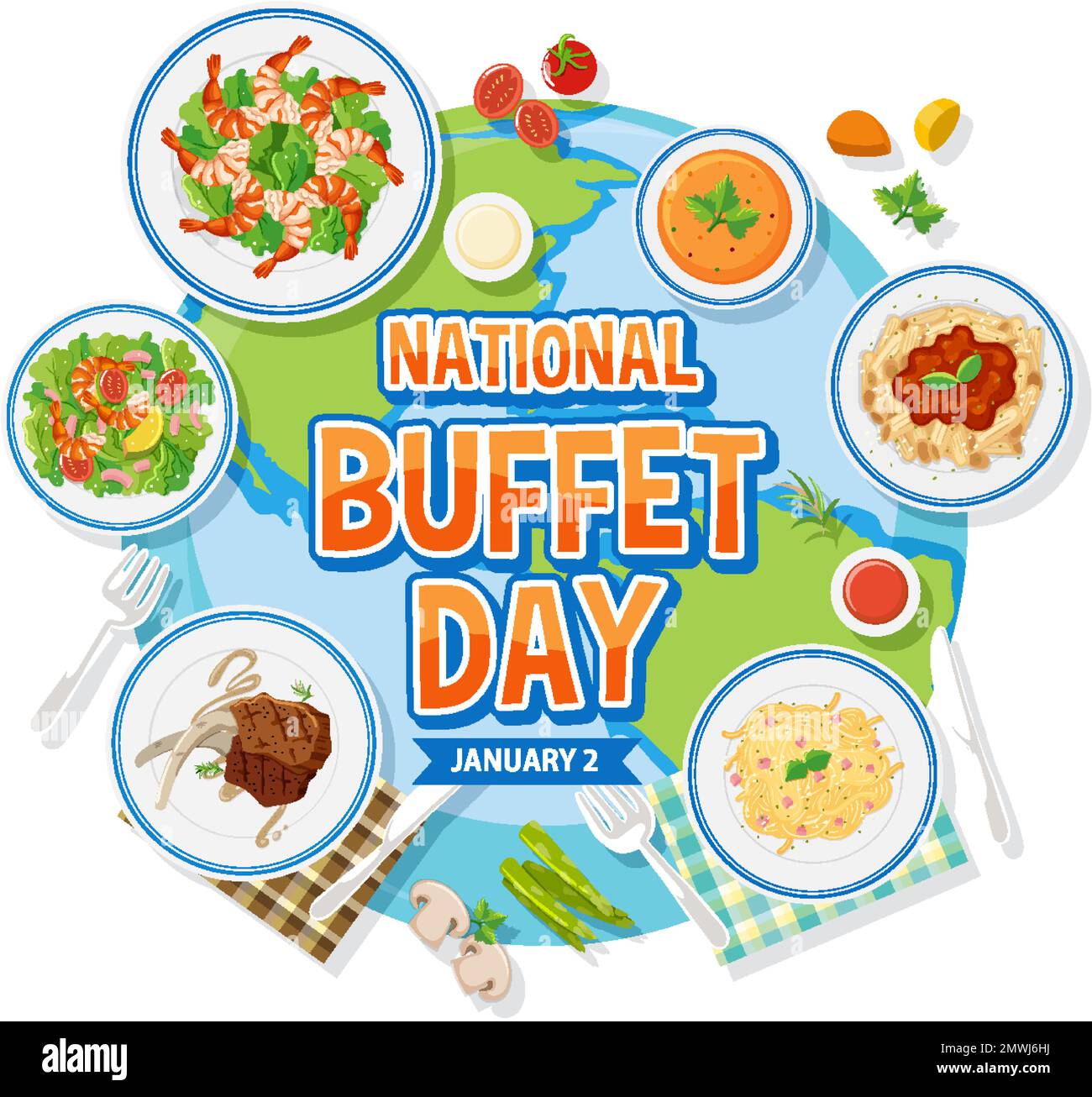 National Buffet Day Banner Design illustration Stock Vector Image & Art ...