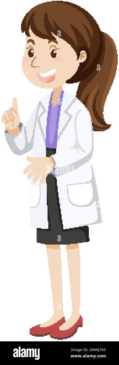 Woman doctor cartoon character illustration Stock Vector Image & Art ...