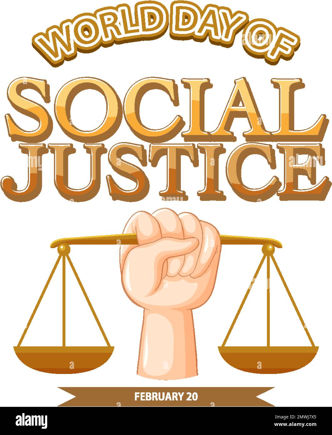 World day of social justice banner illustration Stock Vector Image ...
