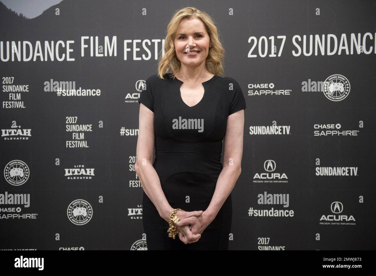 Actress Geena Davis poses at the premiere of the film "Marjorie Prime ...