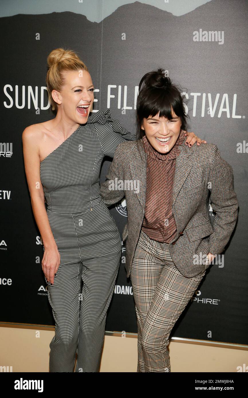Actresses Meredith Hagner, left, and Zoe Chai, right pose at the ...