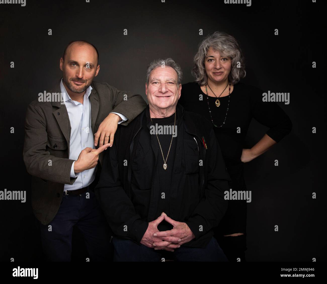 Amir Bar-Lev, from left, Steve Parish and Trixie Garcia pose for a ...