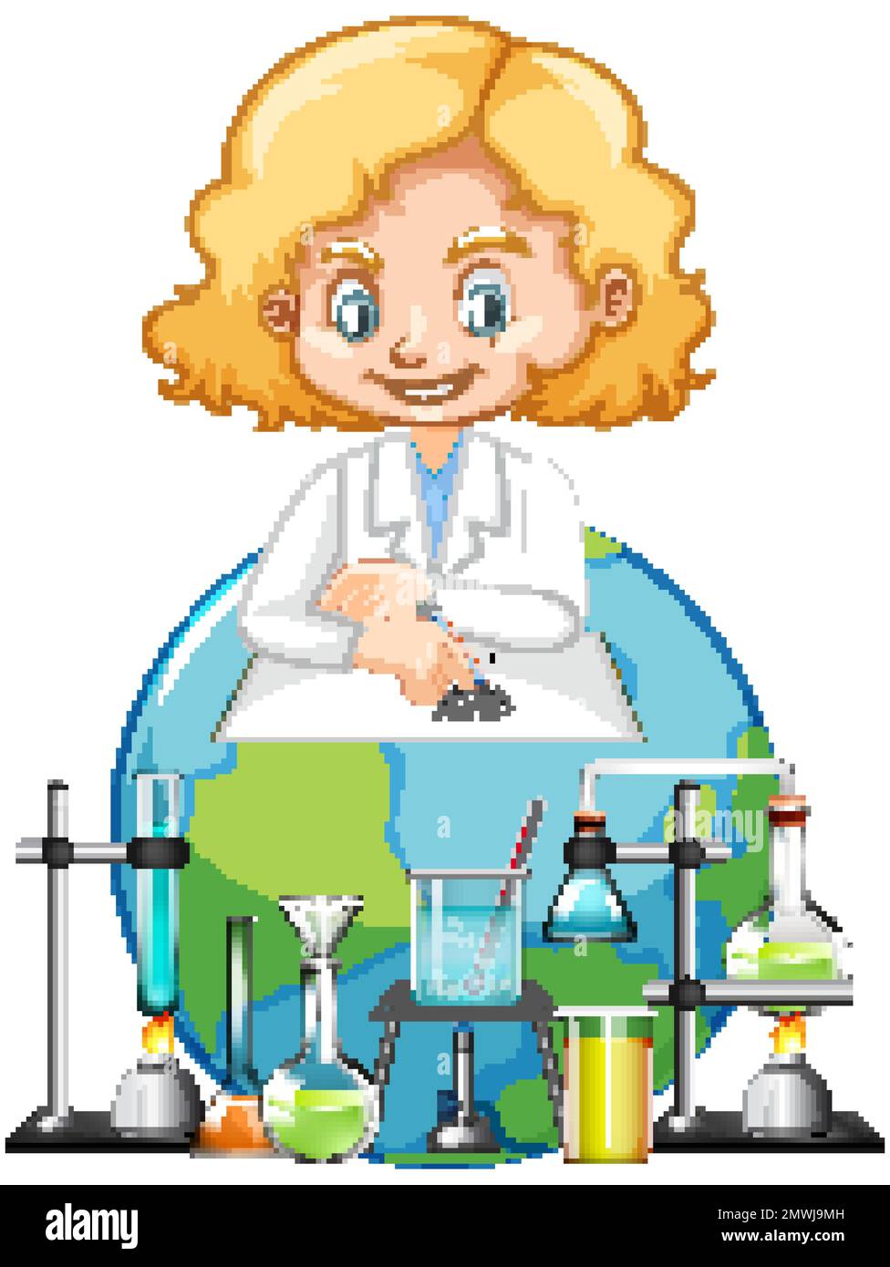 Scientist woman cartoon character illustration Stock Vector Image & Art ...