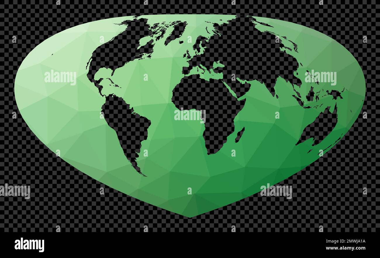 Geometric world map. Bottomley projection. Polygonal map of the world ...