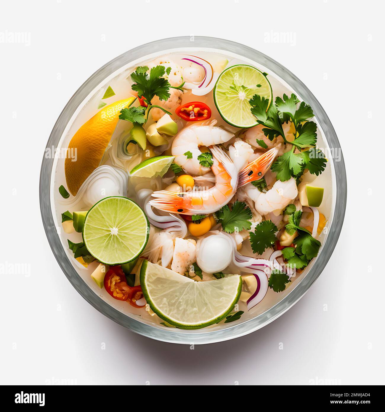stunning Ceviche on white background food photography. Highlight the ...