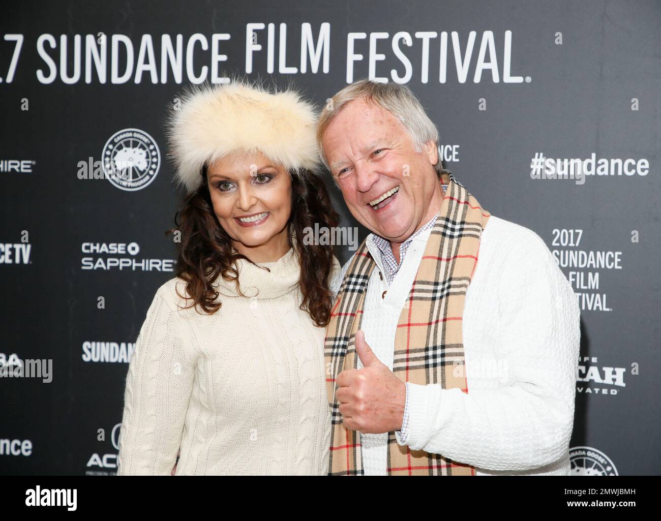 Polka singer Jan Lewan, right, and Rhonda Lewan pose at the premiere of ...