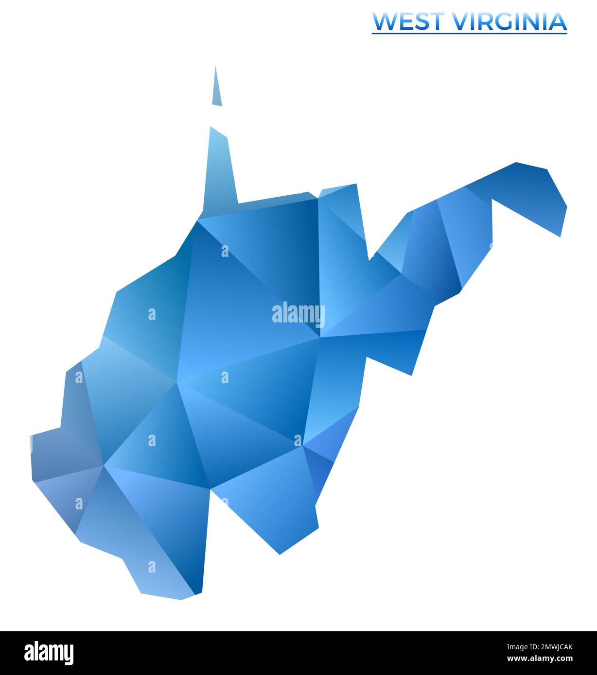 Vector polygonal West Virginia map. Vibrant geometric US state in low ...