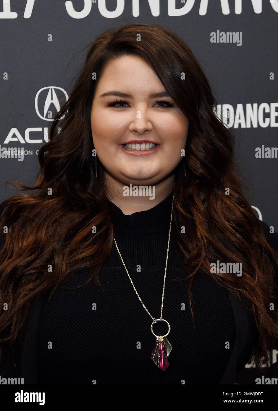 Isabella Amara, a cast member in "Wilson," poses at the premiere of the film at the Eccles ...