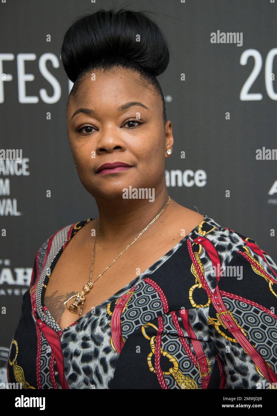 Roxanne Shanté poses at the premiere of the film "Roxanne Roxanne" at ...