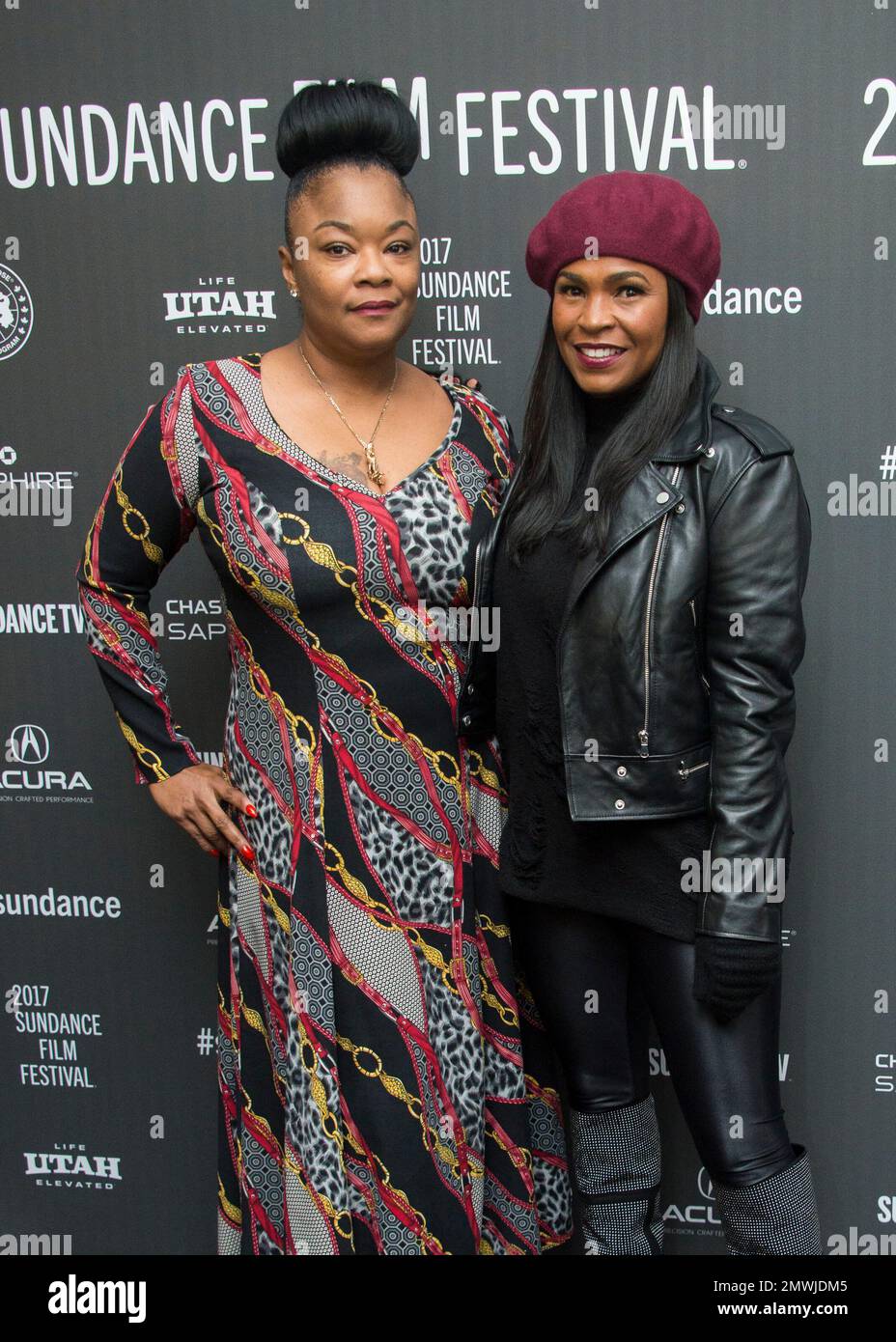 Roxanne Shanté, left, and actress Nia Long pose at the premiere of the ...