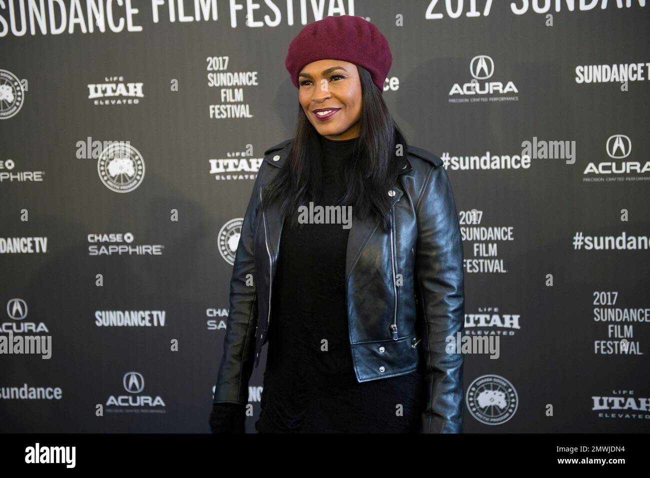 Actress Nia Long poses at the premiere of the film "Roxanne Roxanne" at ...