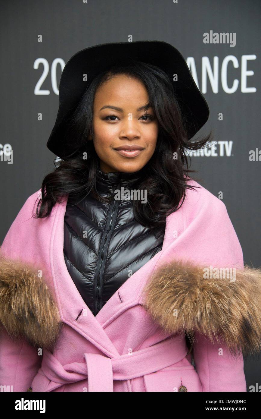 Actress Chanté Adams poses at the premiere of the film "Roxanne Roxanne ...