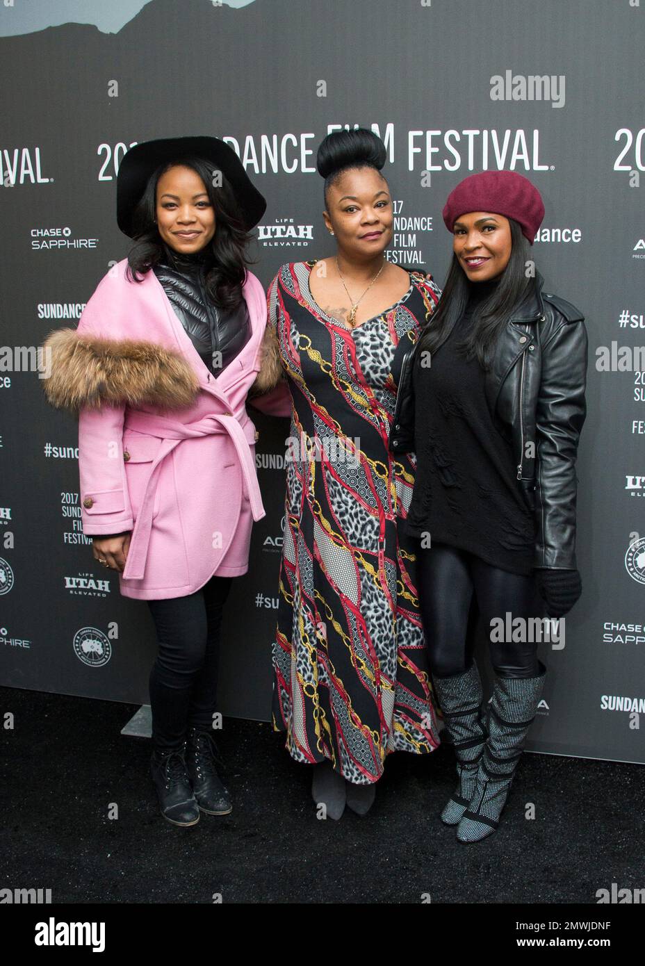 From left, actress Chanté Adams, Roxanne Shanté and actress Nia Long ...