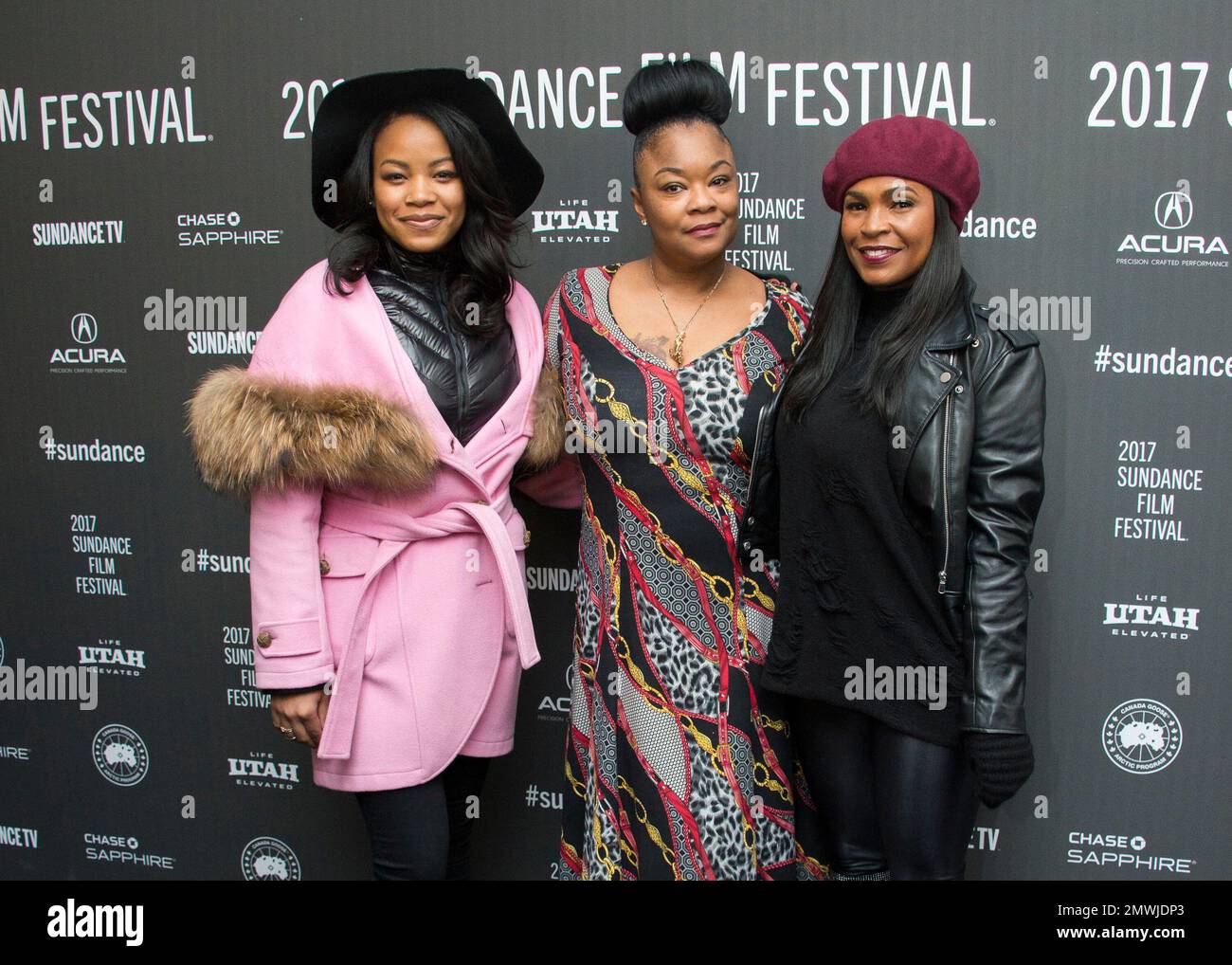 From left, actress Chanté Adams, Roxanne Shanté and actress Nia Long ...