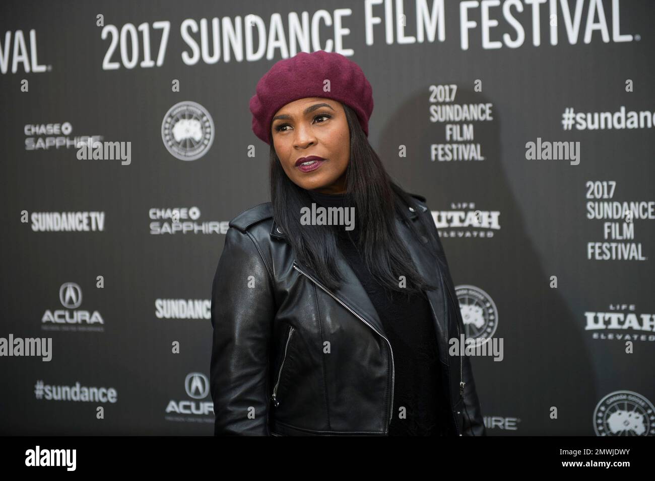 Actress Nia Long poses at the premiere of the film "Roxanne Roxanne" at ...